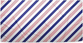 Sablio Ručník Modročervené pruhy - 30x50 cm
