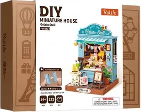 RoboTime Miniatura domečku Zmrzlinový stánek / 3D dřevěná skládačka /