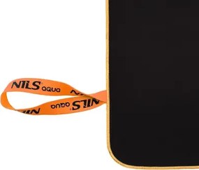 NILS Aqua Ručník z mikrovlákna  NAR12 černý/oranžový