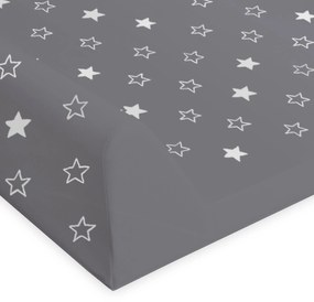 CEBA Podložka přebalovací 2-hranná s pevnou deskou (50x80) Comfort Hvězdy světle šedá