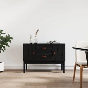 823528 vidaXL Příborník černý 110 x 40 x 78 cm masivní borové dřevo