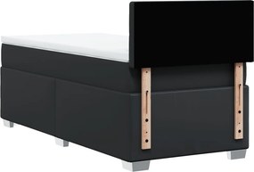 Box spring postel s matrací černá 90x200 cm umělá kůže 3286104