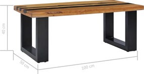 vidaXL Konferenční stolek 100 x 50 x 40 cm masivní teak a lávový kámen [281645]