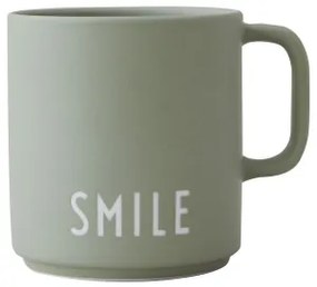 Porcelánový hrnek s ouškem Smile Green Design Letters