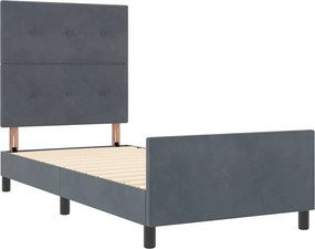 Postel s boxspringem s čelo Tmavě šedá 90 x 200 cm samet 3344916