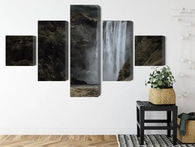 Vícedílný obraz Majestátní Vodopád Skógafoss Nedostatek Nedostatek Přírodní plátno 250x150