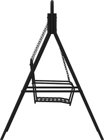 Zahradní houpačka 124 cm černá ocel 318832