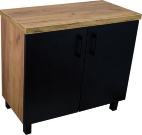 Comodo Koupelnová skříňka pod deskové umyvadlo ROSO GOB 80-HD - zlatý dub/černá