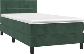 vidaXL Box spring postel s matrací 100x200 cm samet [3141290] Barva: Tmavě šedá