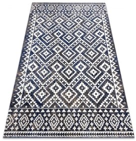Moderní kusový koberec MUNDO E0561 outdoor geometrický 3D modrý béžový Rozměr: 200x290 cm