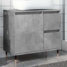 Koupelnová Skříňka Betonově Šedá 65X33X60 Cm Kompozitní Dřevo