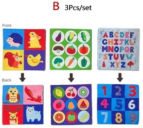 Montessori hračky - dětské ubrousky s potiskem Barva: 3 ubrousky B