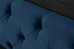 Pařížská postel 160x200cm tmavě modrý samet / 40557