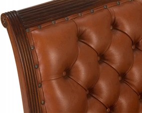 Křeslo z mahagonu Chesterfield pravá kůže