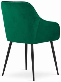 Jídelní židle NUGAT samet zelená (černé nohy)