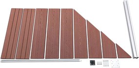 Plotová sada z WPC 1 čtvercový + 1 šikmý díl 273 x 186 cm hnědá 3054430