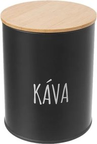 Kulatá plechová dóza KÁVA Black