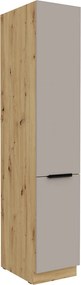 ARIA li | vysoká skříňka 40 DK-210 2F potravinová s policemi | 40 cm | ANTI FINGERPRINT povrch | artisan/béžová