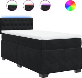 Box spring postel s matrací černá 80 x 200 cm samet 3288470