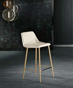 Max Home Barová stolička vysoká Marlena vzorník tkaniny: crystal 01, nohy: kovové kónické perlové béžové RAL 1035