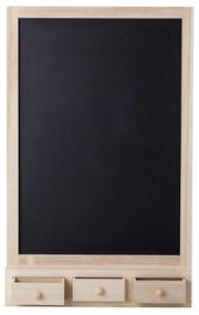 Bloomingville Dětská černá tabule Paulownia, černá barva, přírodní barva, dřevo