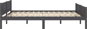 Rám postele masivní borové dřevo šedý 120 x 200 cm 322126