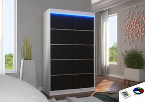 ADRK Furniture Posuvná skříň s LED osvětlením BENISSO 120 ADRK-SW-BEN-WB-120+L