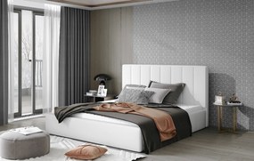 Eltap Čalouněná postel Audrey dřevěný rám Materiál a barva potahu: Soft 17 - bílá, Rozměry (cm): 140x200