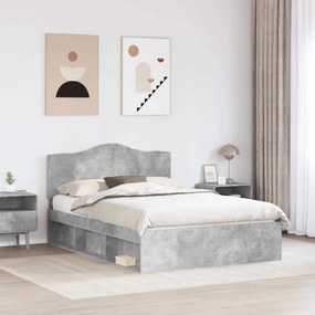 Rám postele s čelo Beton 140 x 190 cm Masivní borové dřevo 3413311