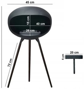 BIO krb TOKIO 45x100 cm 2kW černá