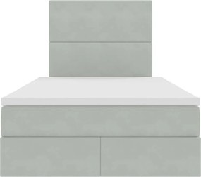 Postel s úložným prostorem a matrací Světle šedá 120 x 200 cm 3371961