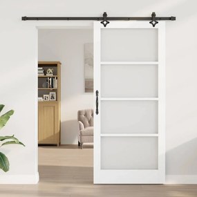 Posuvné dveře ORKDAL 93 x 211 cm Masivní borové dřevo a sklo 3332206