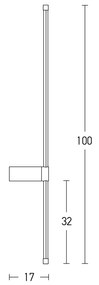 Zambelis 20116 nástěnné LED svítidlo černé, 20W, 3000K, 100cm