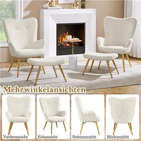 Křeslo Yaheetech – béžová, 68 cm (šířka) × 70 cm (hloubka) × 97,5 cm (výška), 100% polyester (257264808550)