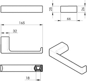 Gedy Gedy, PIRENEI držák toaletního papíru bez krytu, zlatá matná, PI2488