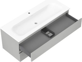 Mexen Orio, koupelnová skříňka 120 cm s umyvadlem Vela, 2 zásuvky, šedá matná/bílá matná, 91A10-12047-2-BFF62-W23M01