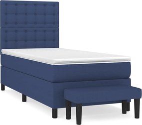 Box spring postel s matrací modrá 90x190 cm textil 3136883
