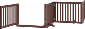 Zábrana pro psy s dvířky skládací 10 panelů hnědá 800 cm topol 3155691