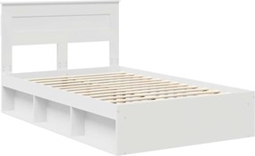 Rám postele s čelo Bílá 120 x 200 cm Masivní borové dřevo 3409783