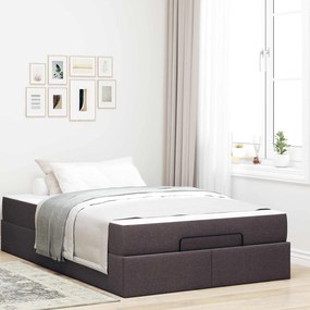Rám postele s matrací 2 ks Žlutohnědá textil 3399483