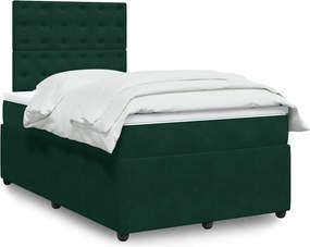 Box spring postel s matrací tmavě zelená 120x190 cm samet 3292301