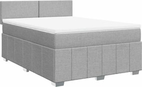 Box spring postel s matrací světle šedá 140 x 200 cm textil 3289384
