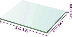 Policové desky 2 ks sklo čiré 20 x 25 cm 3051545