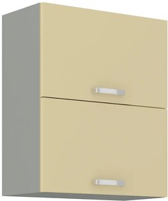 60 cm skříňka horní dvoudveřová (otevírání nahoru) Barevné provedení: Grey - Šedá / Šedý lesk