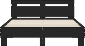 Rám postele s čelem černý 120 x 200 cm kompozitní dřevo 3207428