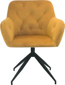 Otočná židle, hořčicová Velvet látka/černá, VELEZA NEW