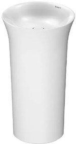 Duravit White Tulip - Volně stojící umyvadlo 500x500x900 mm, bez otvoru pro baterii, s WonderGliss, bílá 27025000701
