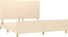 Rám postele bez matrace krémový 180 x 200 cm textil 3124916