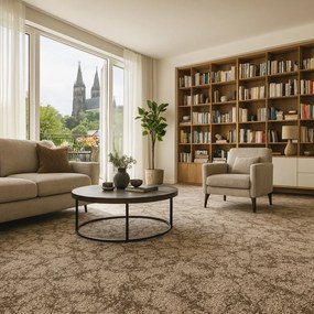 Spoltex, Metrážový koberec Marbeline 190 hnědá, na míru, šíře 4m, hnědá, filc, ložnice
