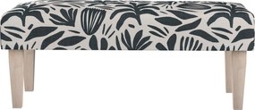 Dlouhá lavička 100x40cm barva černá látka pletený vzor, vzorované